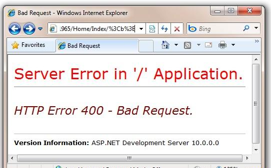Lỗi 400 Bad File Request và cách khắc phục